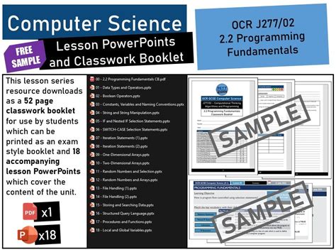 Ocr Gcse Computer Science J277 22 Programming Fundamentals Lesson