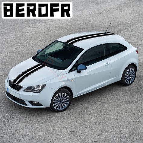 스포츠 줄무늬 자동차 후드 테일 스티커 좌석 이비자 Fr Tgi St Cupra 액세서리 차체 장식 비닐 티몬