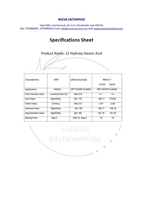 12 Hydroxystearic Acid 25 Kg At ₹ 195kg In Valsad Id 2851636051997