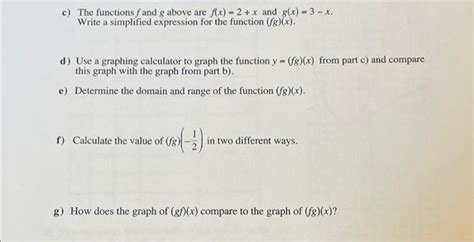 Solved 1 Consider Functions F And G Defined For All Real