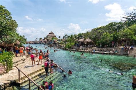 Cancun Mexico September 13 2021 Snorkeling At Xcaret Park On The
