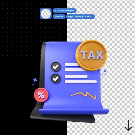 Premium Psd Psd 3d Illustration Of Tax Form