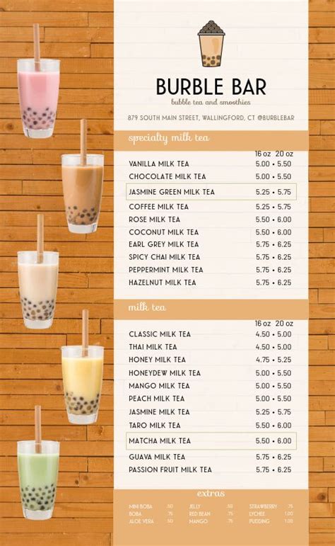 Bubble Tea Menu Design Template By Musthavemenus
