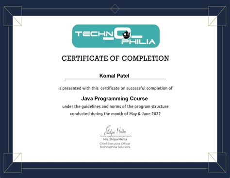 komal patel on linkedin completed java programming 🙂