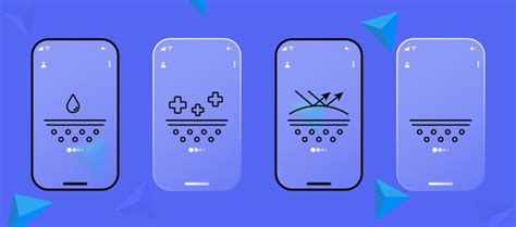 피부 보호 세트 아이콘 보습 모공 청소 자외선 차단제 여드름 치료 계절 알레르기 건강 웰크 Uv 방어 수분 스킨 케어 컨셉 Glassmorphism Ui 전화 앱 화면