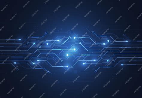 기술 회로 기판 텍스처와 추상 디지털 배경 전자 마더보드 그림 통신 및 엔지니어링 개념 벡터 일러스트 레이 션 프리미엄 벡터