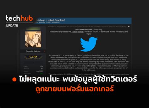 ไม่หลุดแน่นะ พบข้อมูลผู้ใช้ทวิตเตอร์ ถูกขายบนฟอรั่มแฮกเกอร์