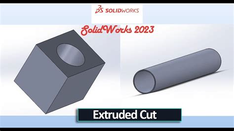 How To Use Extruded Cut Feature In Solidworks Tutorial For Beginners Extruded Cut Pipe Design