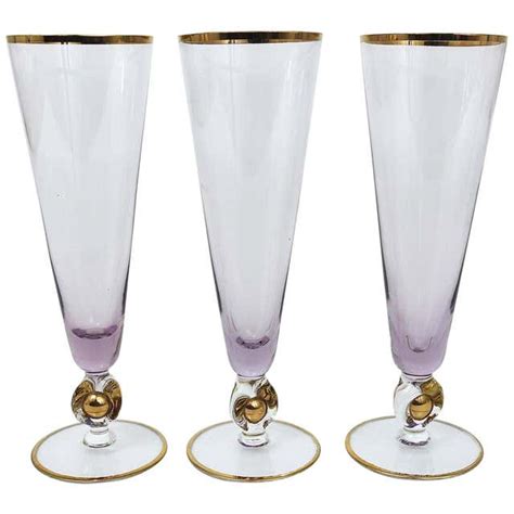 Scandinavian Modern Champagne Glasses In Smoked Grey Set Of Seven