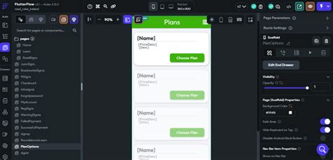 page not showing in testing r flutterflow