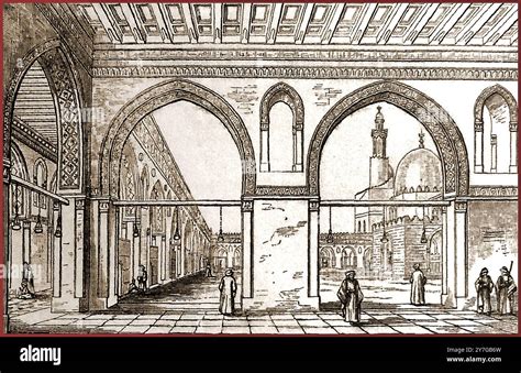 A 19th Century View Of The Court Of The Mosque Of Tooloon Modern