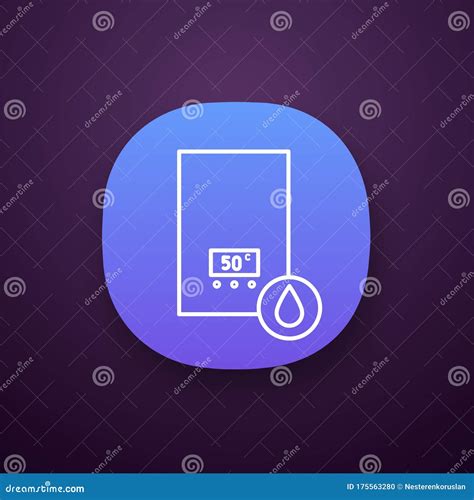 Electric Water Heater App Icon Stock Vector Illustration Of Isolated