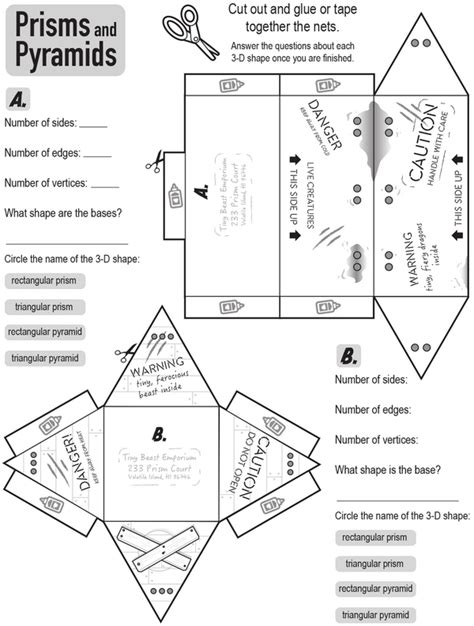 Surface Area Of Prisms And Pyramids Worksheet G17f Surface Area Of