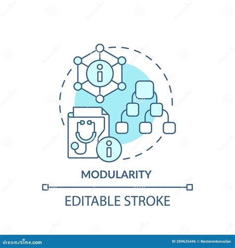 2d Thin Line Blue Icon Modularity Concept Stock Vector Illustration