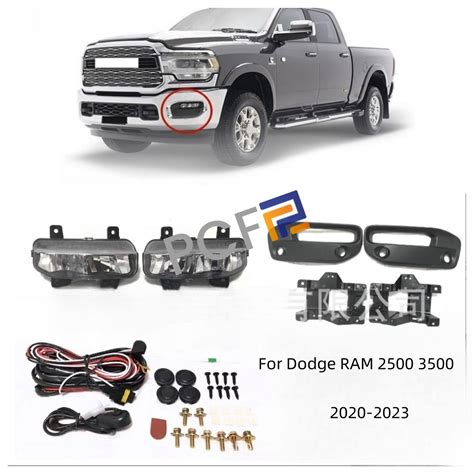 For 2019 2024 Dodge Ram 2500 3500 Front Bumper Fog Lights Lamp Kit