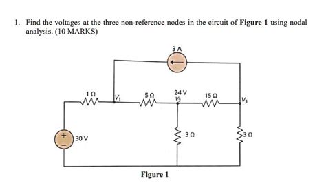 Solved Find The Voltages At The Three Non Reference Nodes In The