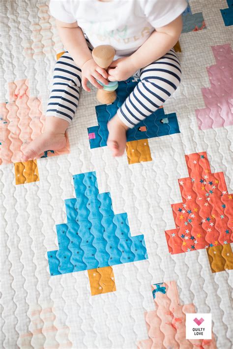 Quilty Trees Baby Quilt The Playful Baby One Quilty Love
