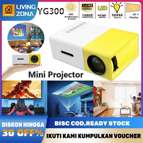 Mini Proyektor YG Projector Mini Proyektor HD LED HD Home Theater Led Proyektor Untuk