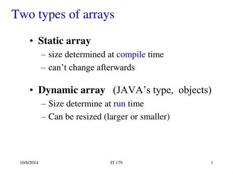 Ppt Two Types Of Arrays Powerpoint Presentation Free Download Id5316368
