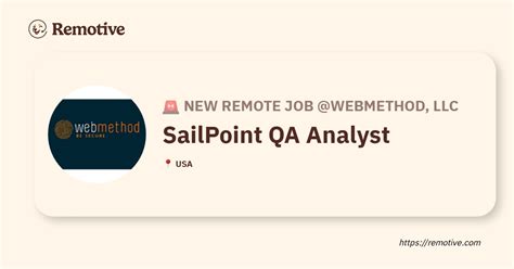 Hiring Sailpoint Qa Analyst Webmethod Llc
