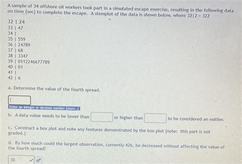 Solved A Sample Of 34 Offshore Oil Workers Took Part In A Chegg Com