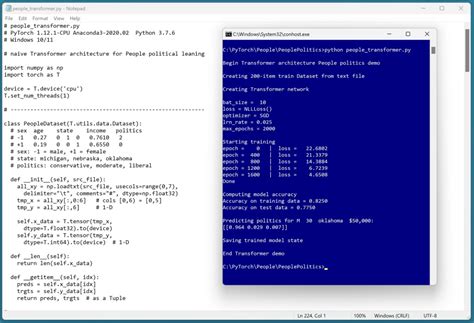 Example Of A Pytorch Multi Class Classifier Using A Transformer James D Mccaffrey