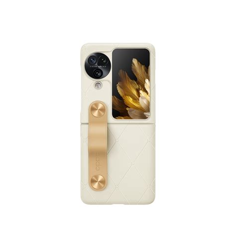 Oppo Find N3 Flip 手带式素皮保护壳 凝脂白