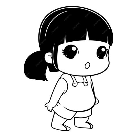 白い背景に孤立した可愛い小さな女の子の漫画 Premium Ai生成ベクトル画像 白い背景に孤立した可愛い小さな女の子の漫画 Premium Ai生成ベクトル画像