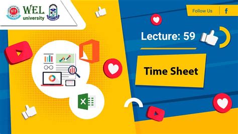Ms Excel Lecture 59 Time Sheet Youtube