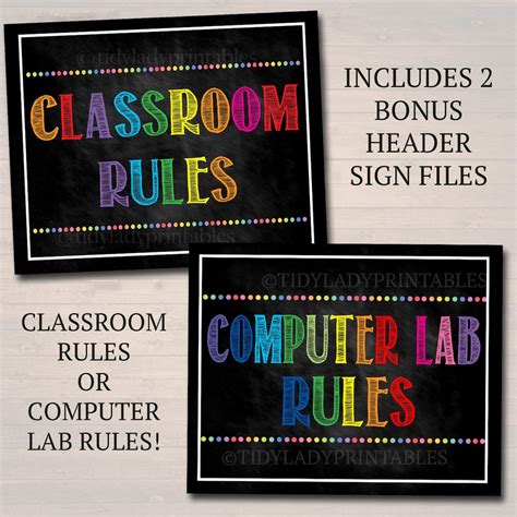 Computer Lab Poster Set Classroom Decor INSTANT DOWNLOAD Etsy