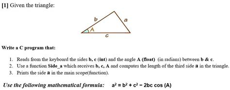 SOLVED Texts Given The Triangle Write A C Program That Reads From The Keyboard The