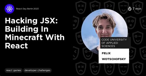 hacking jsx building in minecraft with react by felix wotschofsky