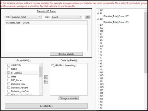 statistical query group and sort arcgis maps sdk for esri