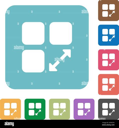Extend Component White Flat Icons On Color Rounded Square Backgrounds Stock Vector Image And Art
