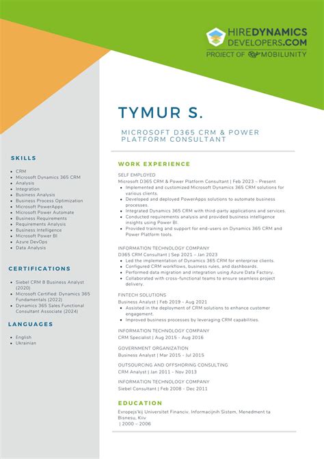 Microsoft D365 Crm And Power Platform Specialist Consultant