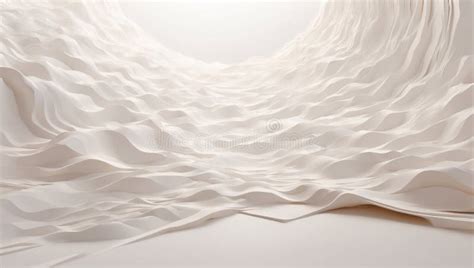 Abstract Layered Pattern Of Smooth Undulating White Shapes Resembling