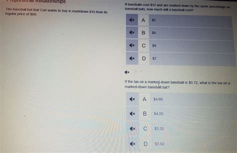 Ropontional Relationships If Baseballs Cost 12 And Are Marked Down By