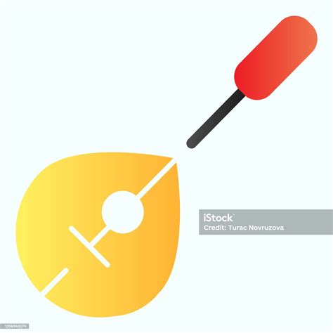 Domra 플랫 아이콘입니다 흰색에 격리 된 민속 악기 벡터 그림입니다 악기 그라데이션 스타일 디자인 웹 및 응용 프로그램을 위해 설계 Eps 10 10에 대한 스톡 벡터
