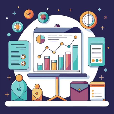 Digital Dashboard Displaying Charts And Data Analysis Premium Ai