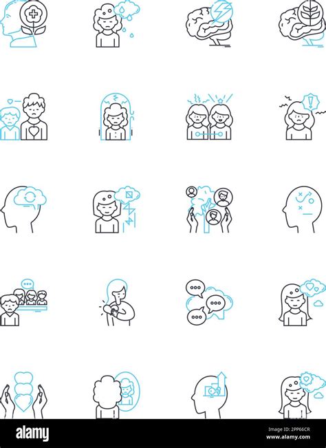 Mind Function Linear Icons Set Cognition Intelligence Memory