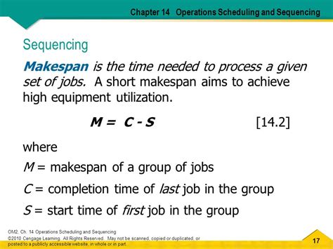 Om2 Operations Scheduling And Sequencing Chapter 14 David A Collier