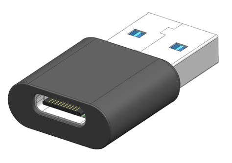 Usb转typec适配器step模型图纸下载 懒石网