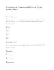 Introduction To Professional Billing And Coding Careers Exam Pdf Introduction To Professional