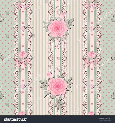 Seamless Floral Background Vector Polka Dot Vetor Stock Livre De Direitos 222149671