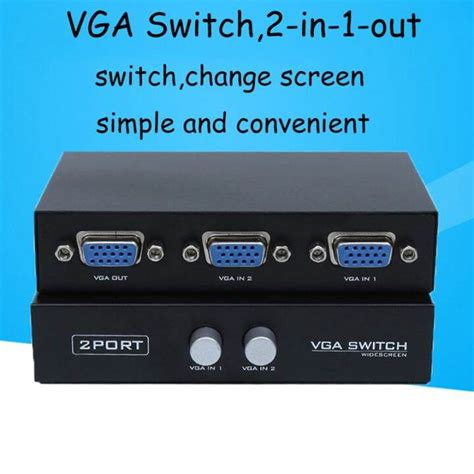 XMTMetal Case Port Vga Switch In Vga Sharer Pc Vga Switcher Host Display
