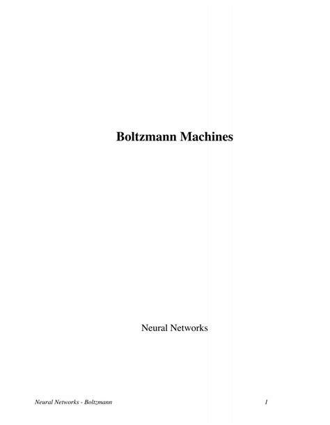 Boltzmann Machines Neural Networks And Machine Learning Lab