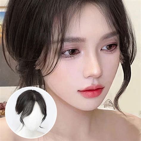 S컬 사이드뱅 앞머리가발 똑딱이핀 옆머리 여자 셀프 머리숱 붙임머리 에이블리