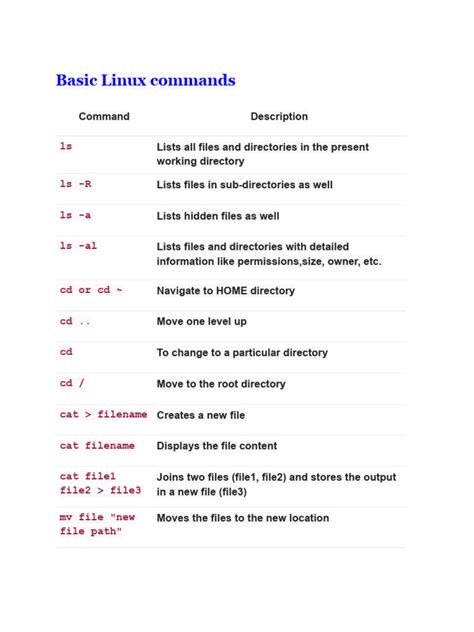 Linux Commands 1 Pdf Computer File Filename