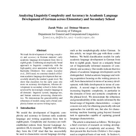 Analyzing Linguistic Complexity And Accuracy In Academic Language Development Of German Across