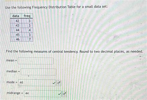 Use The Following Frequency Distribution Table For A Small Data Set